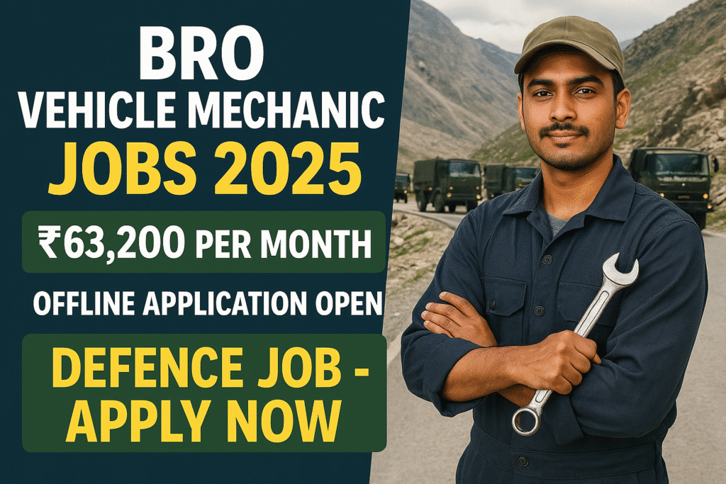 BRO Recruitment 2025 | MSW Vehicle Mechanic Apply Now